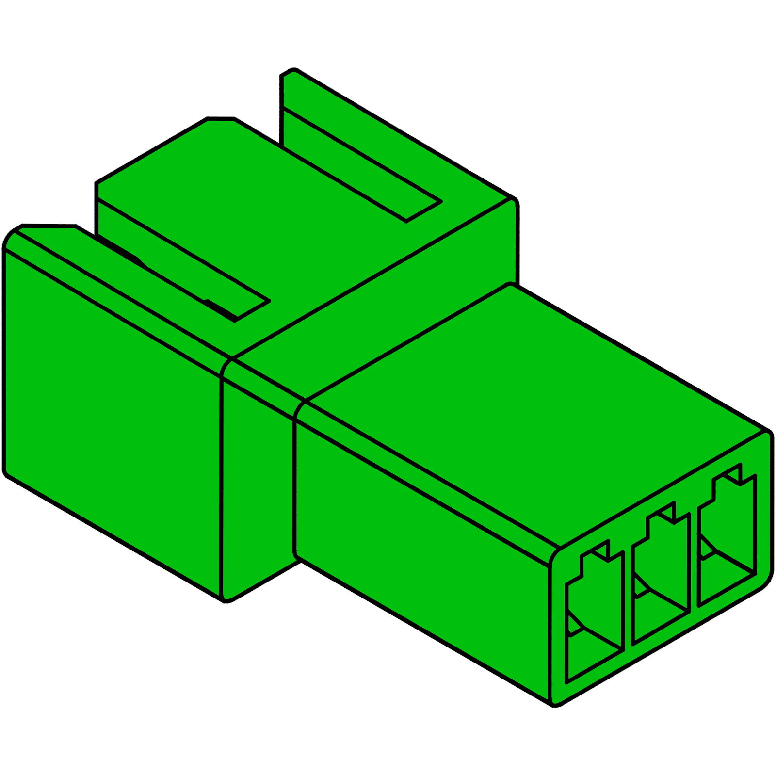 5240 Wire Socket Housing 3-pin Green – Komodo Electronics