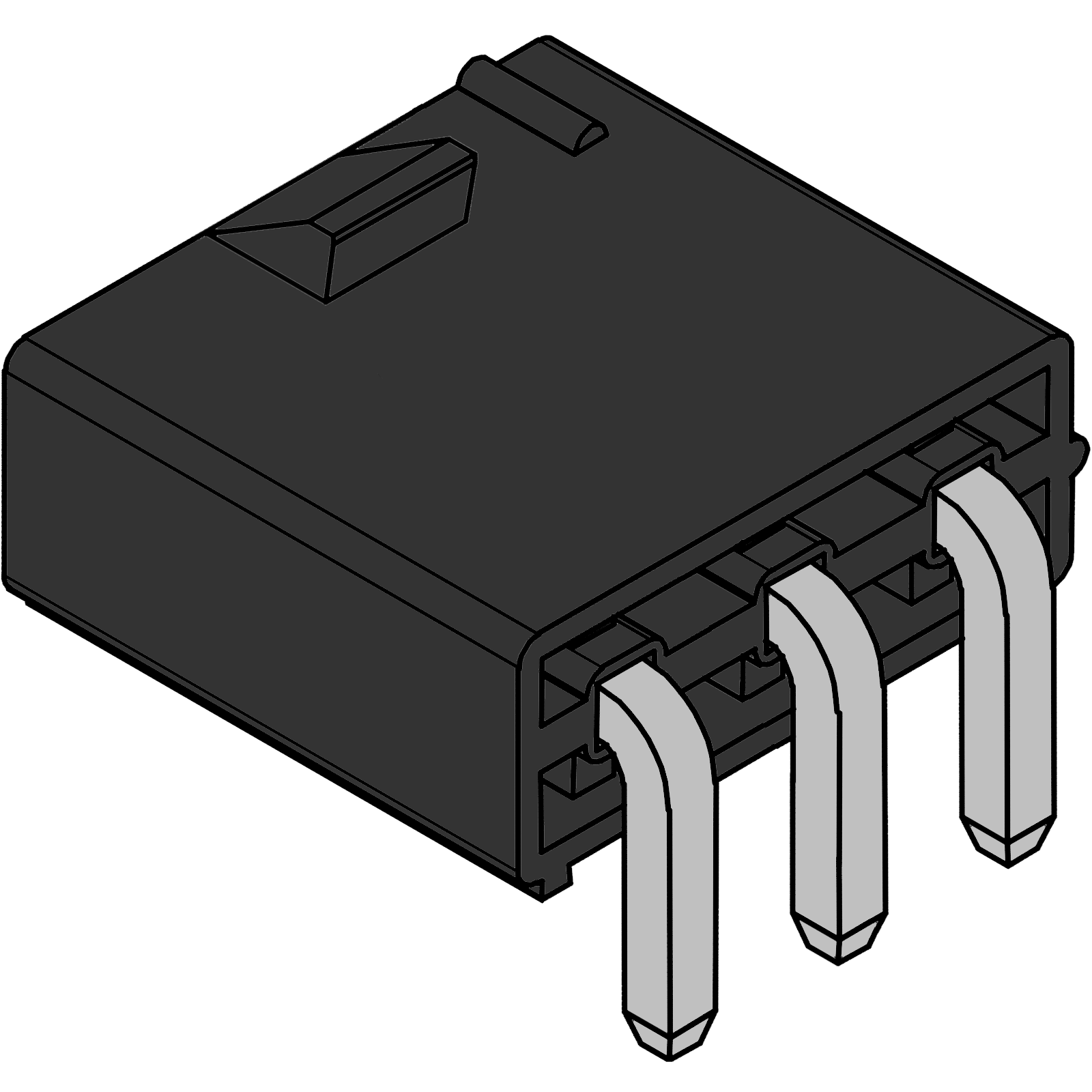 5569 Angled PCB Socket 3-pin Black – Komodo Electronics