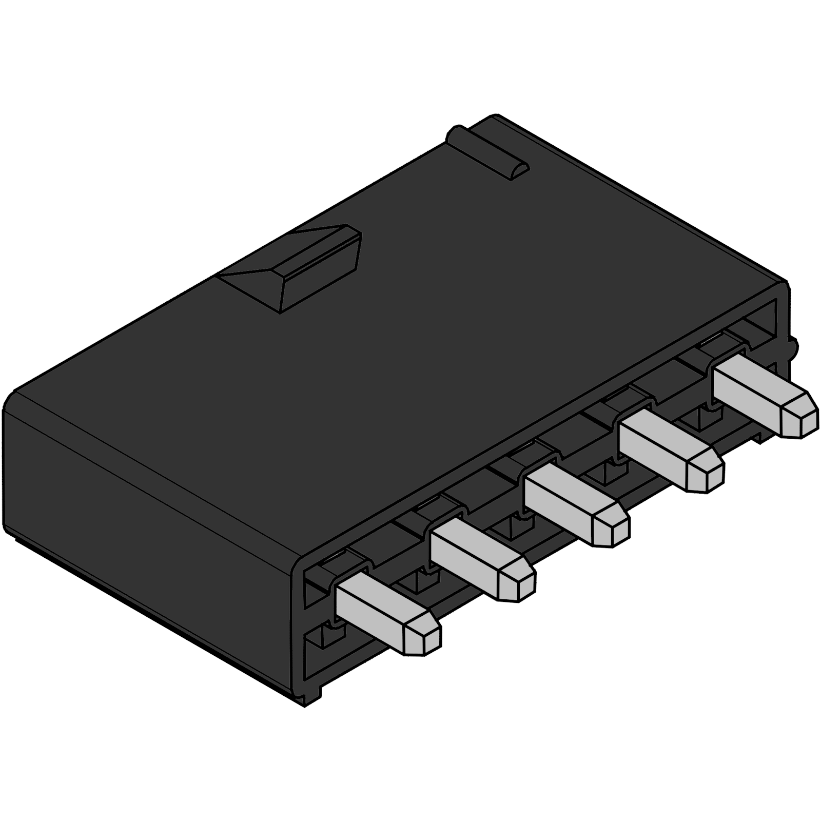 5569 Straight PCB Socket 5-pin Black – Komodo Electronics
