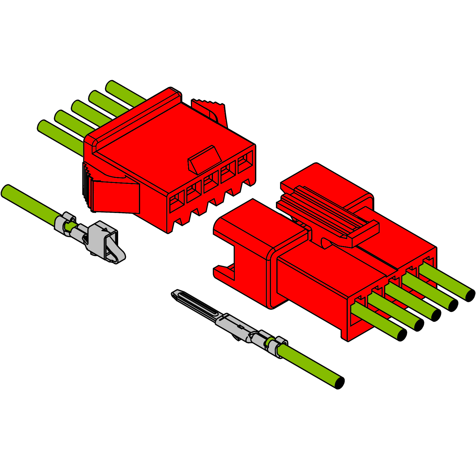 SM Red Wire-to-Wire Connectors – Komodo Electronics