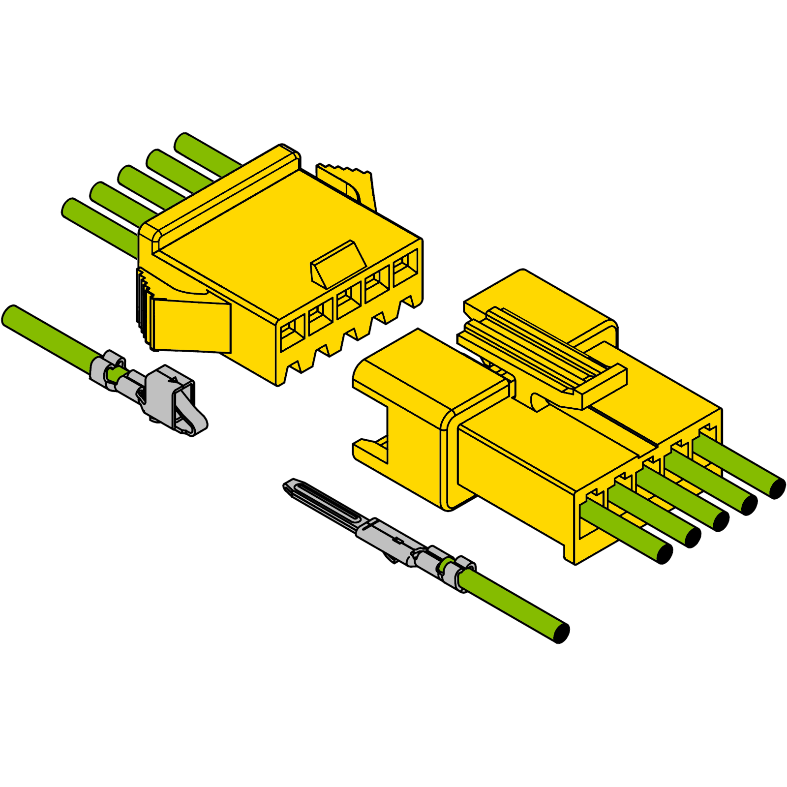 SM Yellow Wire-to-Wire Connectors – Komodo Electronics