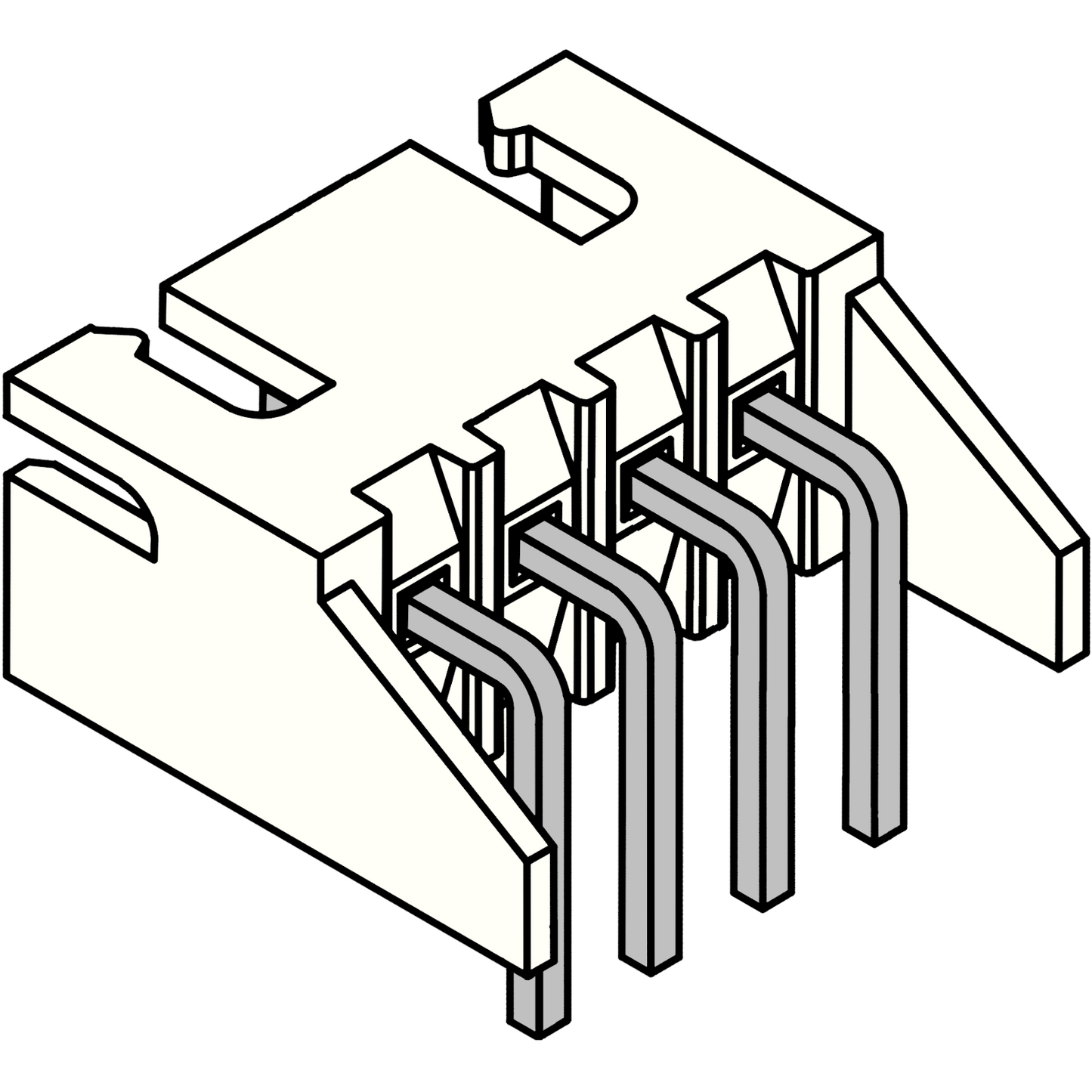 XH Angled Supported PCB Socket 4-pin – Komodo Electronics