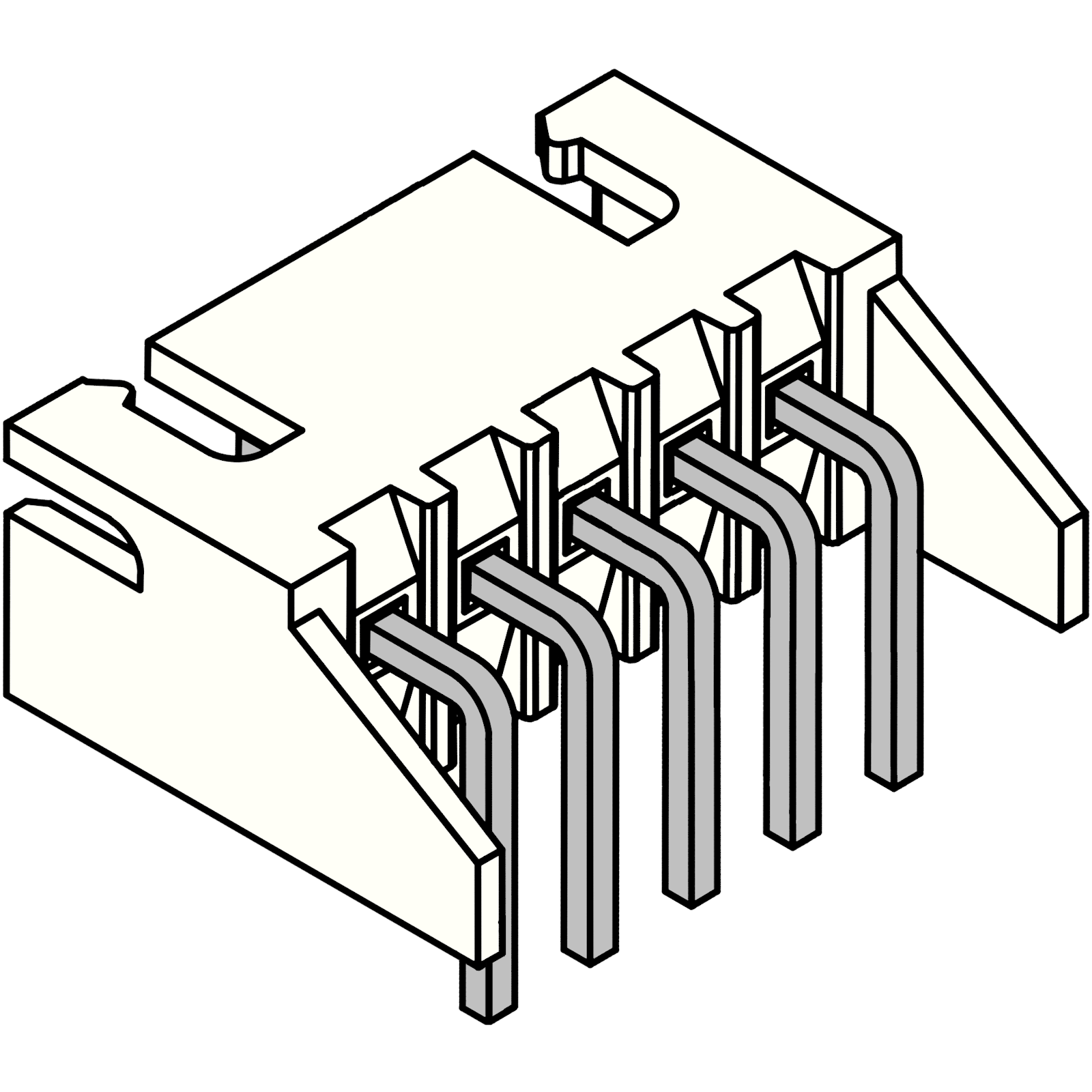 XH Angled Supported PCB Socket 5-pin – Komodo Electronics