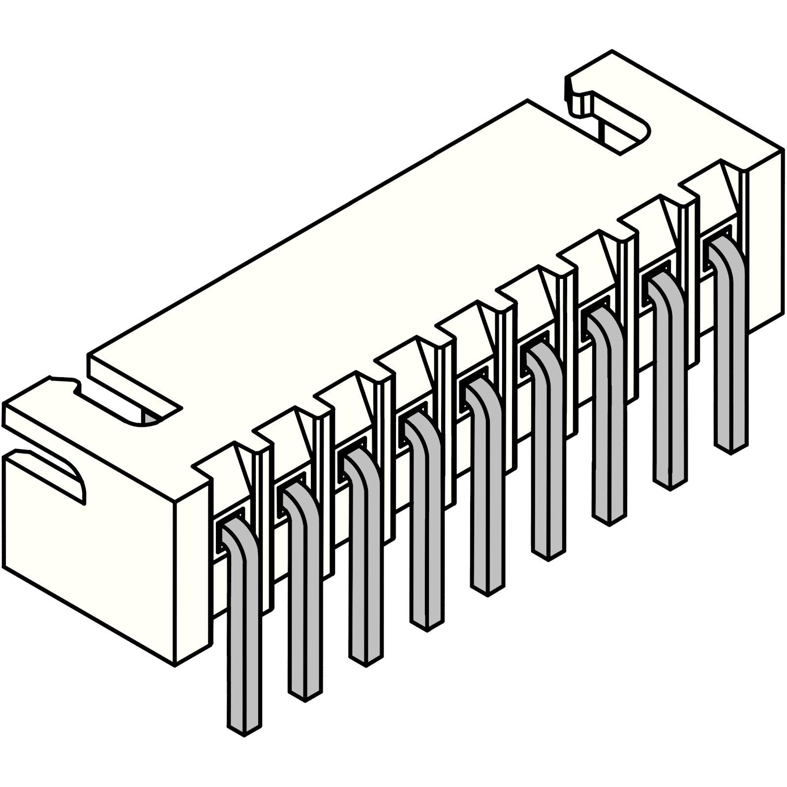 XH Angled PCB Socket 9-pin – Komodo Electronics
